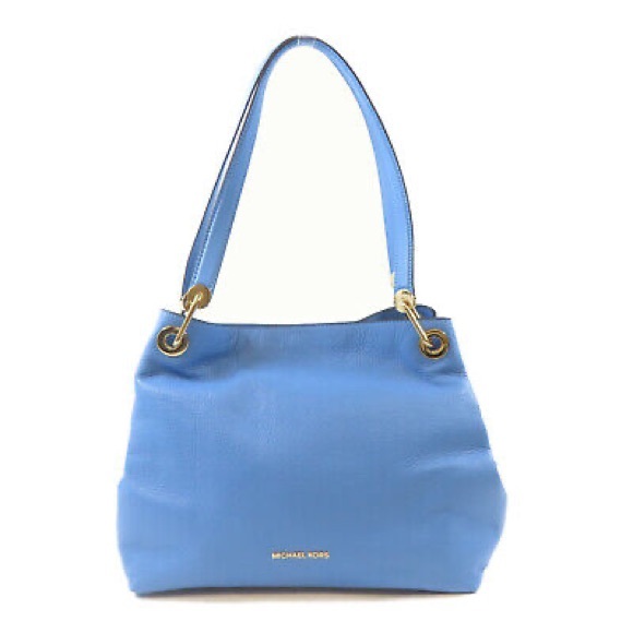 Michael Kors | Bags | Michael Kors Blue Pebbled Leather Tote | Poshmark
